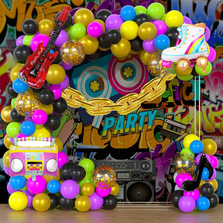 90s 80s Theme Party Decorations - Retro Disco Balloons