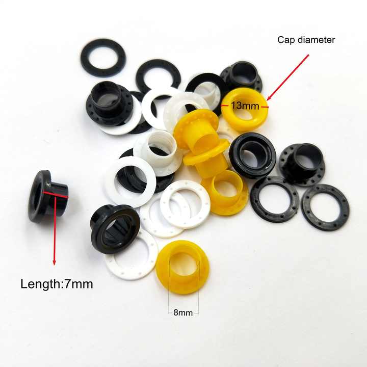 Colorful Custom 8mm Plastic Eyelets - Versatile & Durable