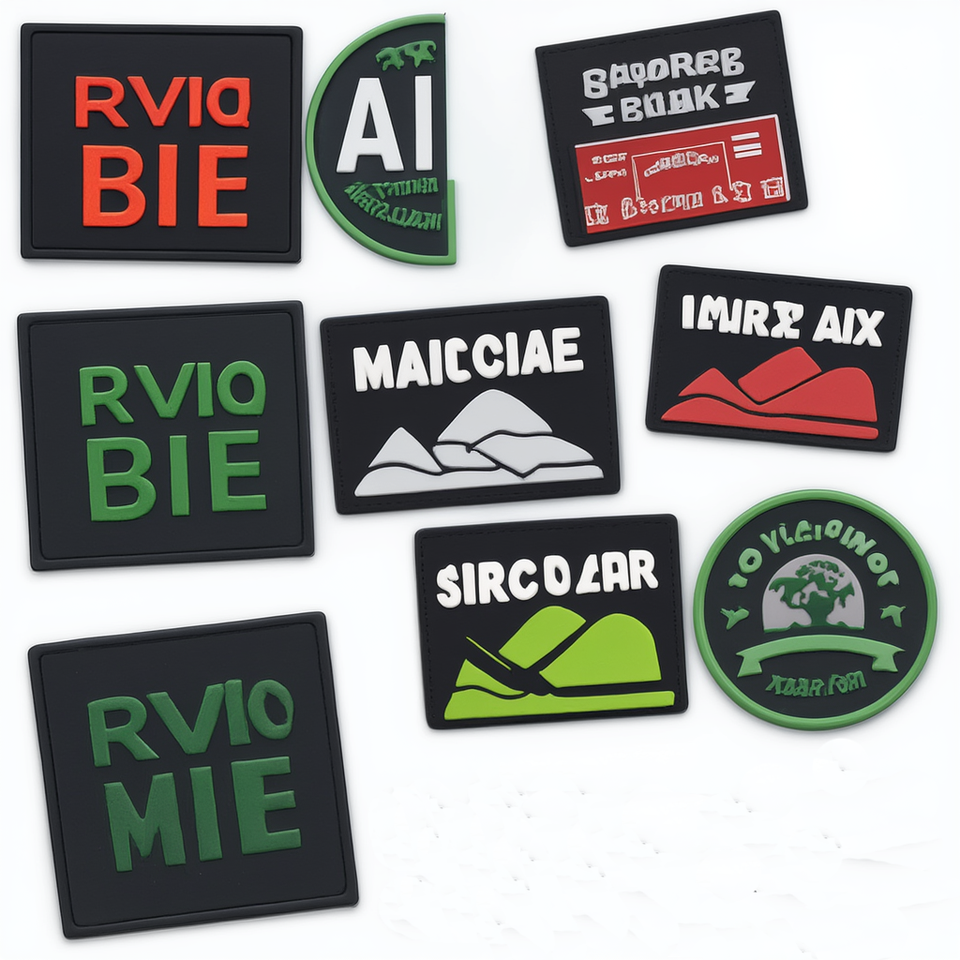 Custom 3D Soft PVC Logo Patches With Backing Embossed Logo Rubber Badge ...