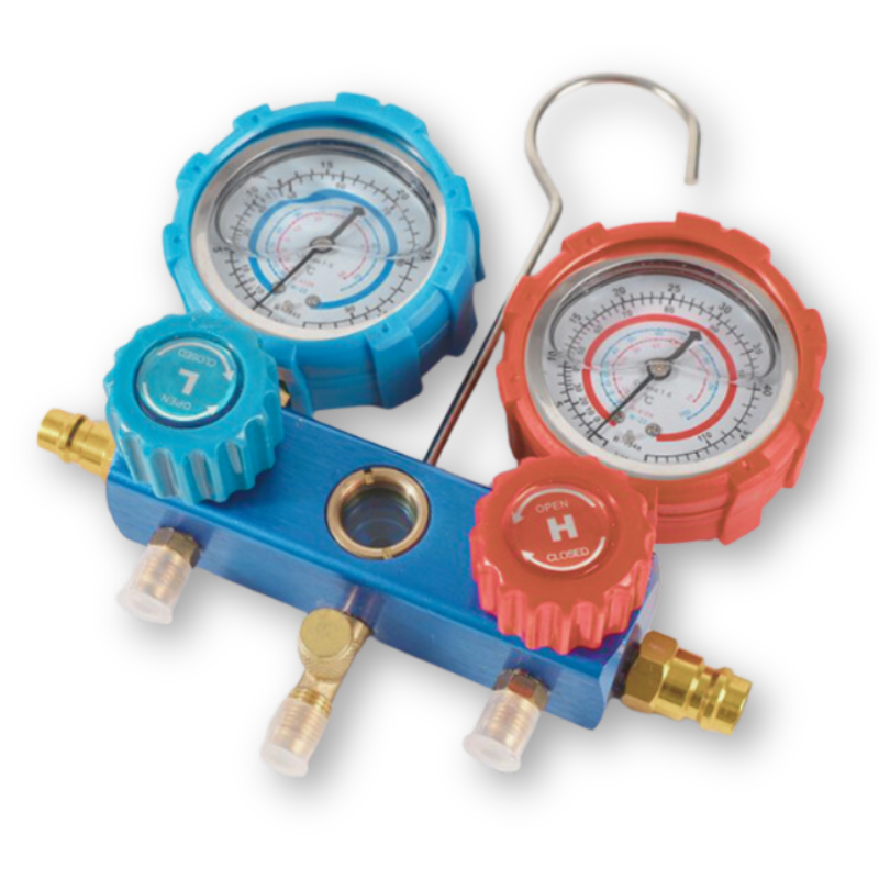 Custom Rectangle Shape Fluorinated Double Meter Manifold Gauge Set for ...