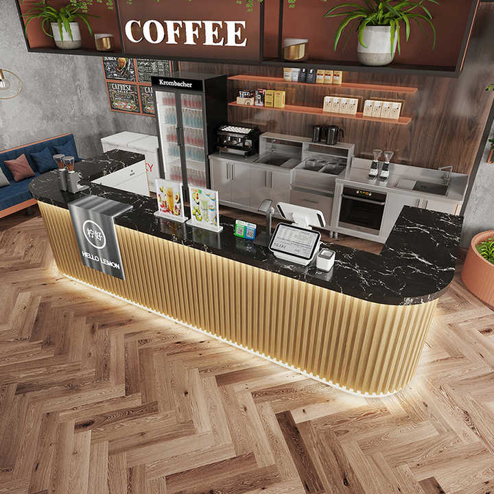 Modern Coffee Shop Furniture Interior Milk Tea Shop Reception Desk Cafe ...