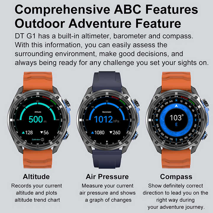 DT G1 GPS Smart Watch with 4GB Storage Offline Map 860mAh Battery ...
