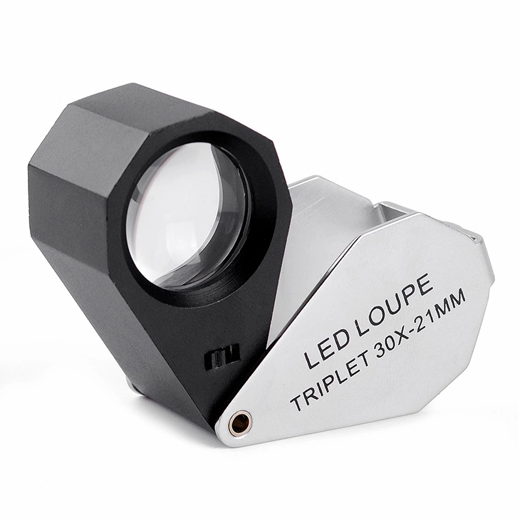 21mm Jeweler Loupe 10x Magnifier with LED and Uv Light Illuminated ...
