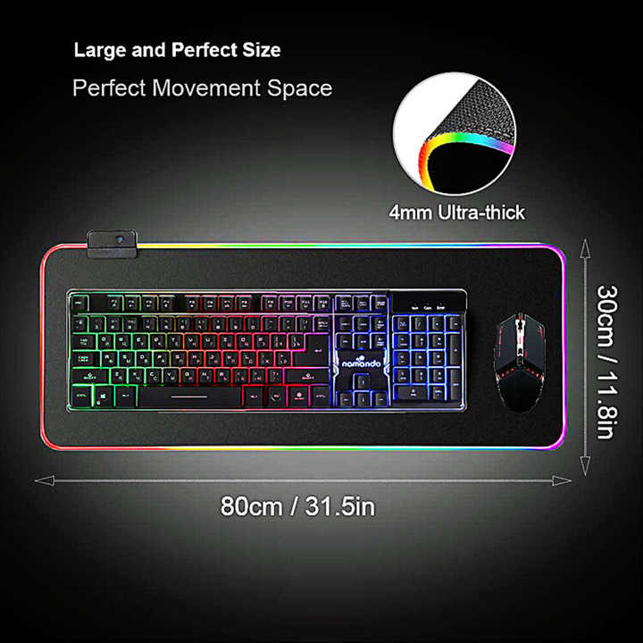 War Large RGB Mouse Pad XXL Gaming Mousepad LED Mouse Mat Gamer Desk ...
