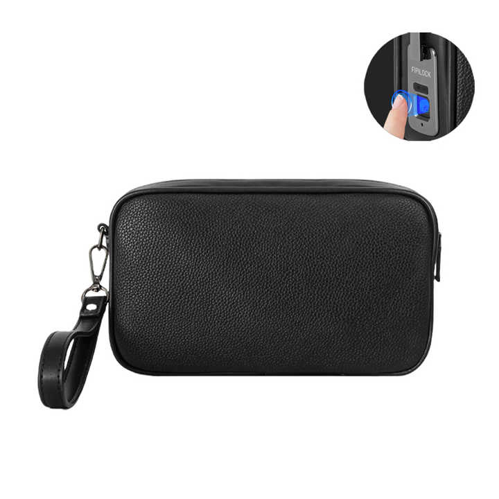 Fipilock PU Waterproof Fingerprint Lock Men Bag - Anti Theft