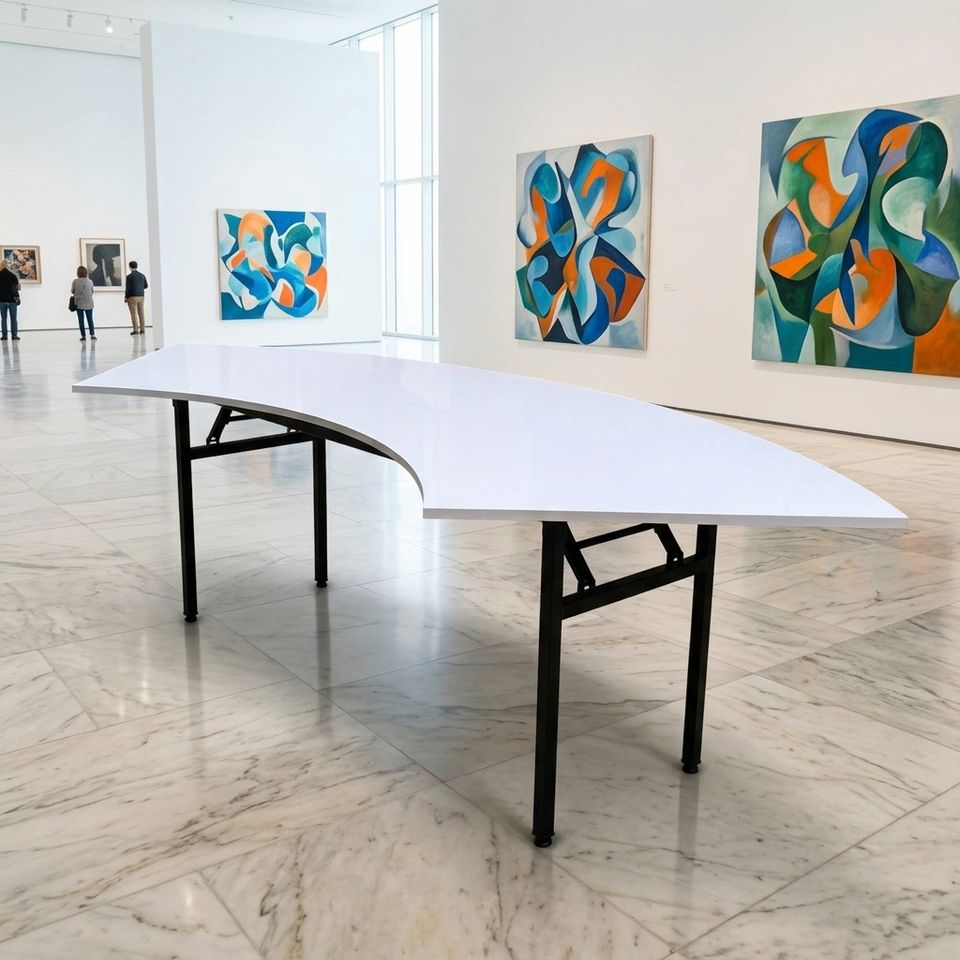 Curved Folding Table Modern Minimalist Metal Frame Multi-layer Board ...