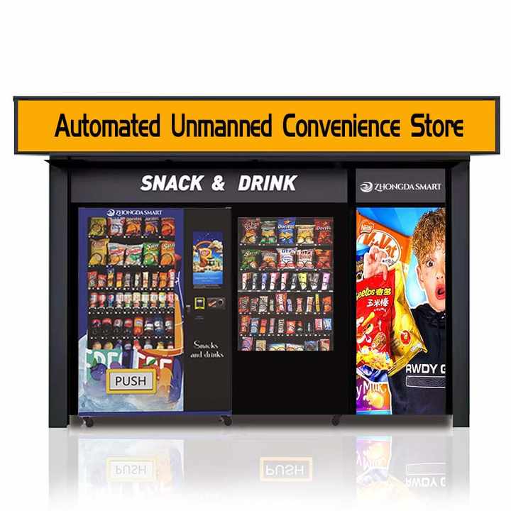 Unmanned Retail Store Combo Snacks Machine & Drinks Vending Machine ...