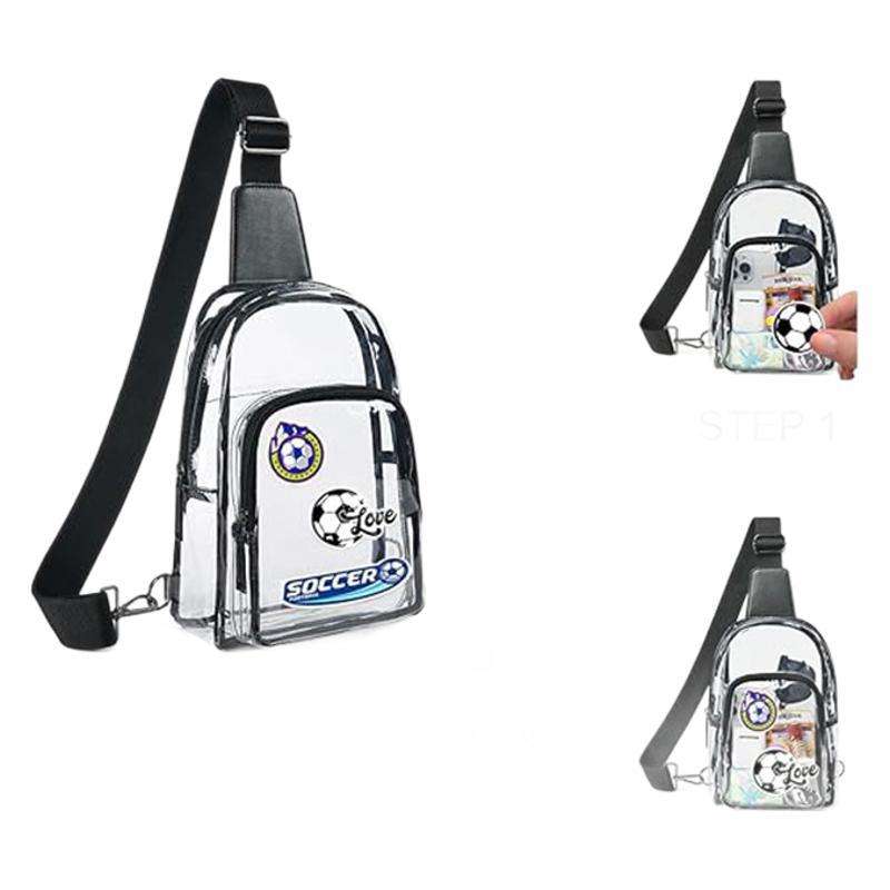 Customizable Clear Crossbody Bag - Multi-use Sling Chest Bag for ...