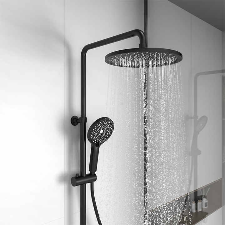 Solid Brass Modern Ceramic Apartment Wall Mounted Shower Column System ...