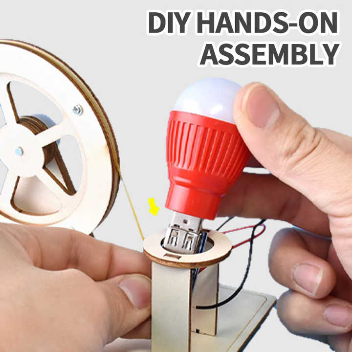 DIY Wooden Hand Cranked Generator - STEM Science Kit