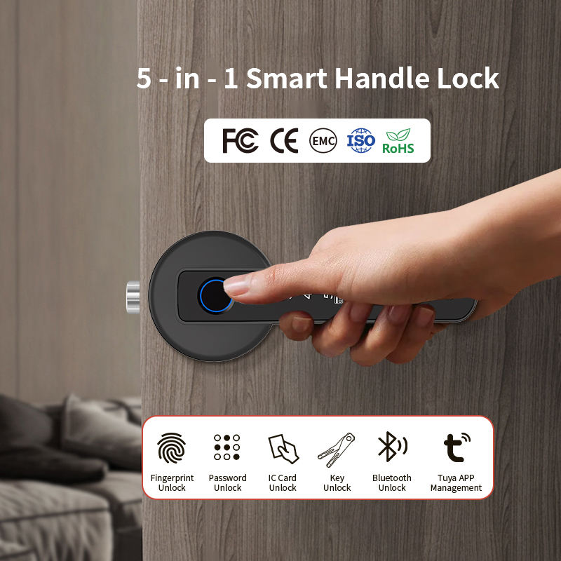 New Touch Smart Door Lock WiFi APP Tuya Aluminum Alloy Fingerprint IC ...