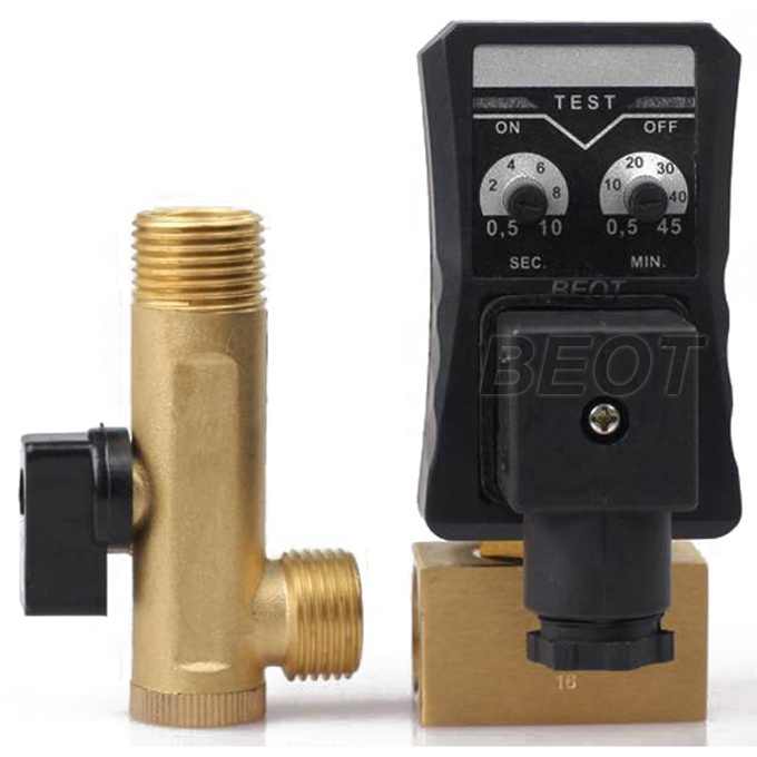 1/2" Timer Auto Drain Solenoid Valve for Air Compressor Condensate