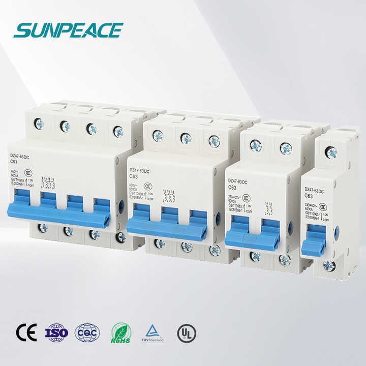 DZ47 Mini Miniature Circuit Breakers DZ47-63 Solar DC MCB Price4.5kA 6kA 1A 2A 3A 4A 6A 10A 16A ...