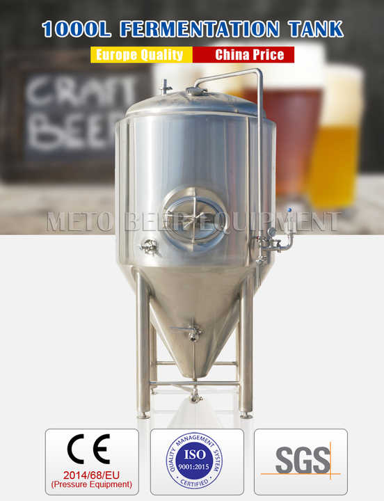 Automatic Refrigerated Beer Fermenter 1000L Cooling Jacket with Pump ...