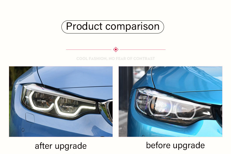 BMW M4 F82 Headlights day time running lights LED spoon headlight - Motovil