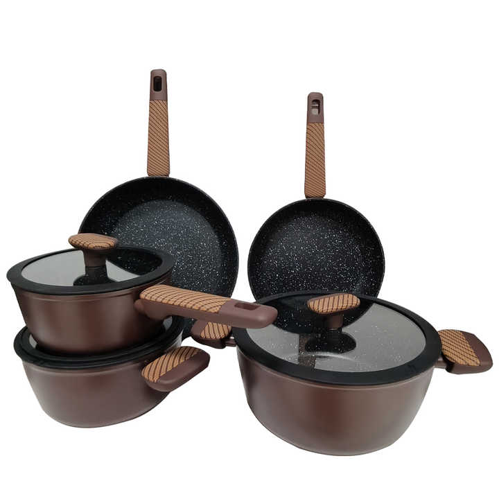 Forged Aluminum 8 Pieces Cookware Set Bakelite Handle Multifunctional ...