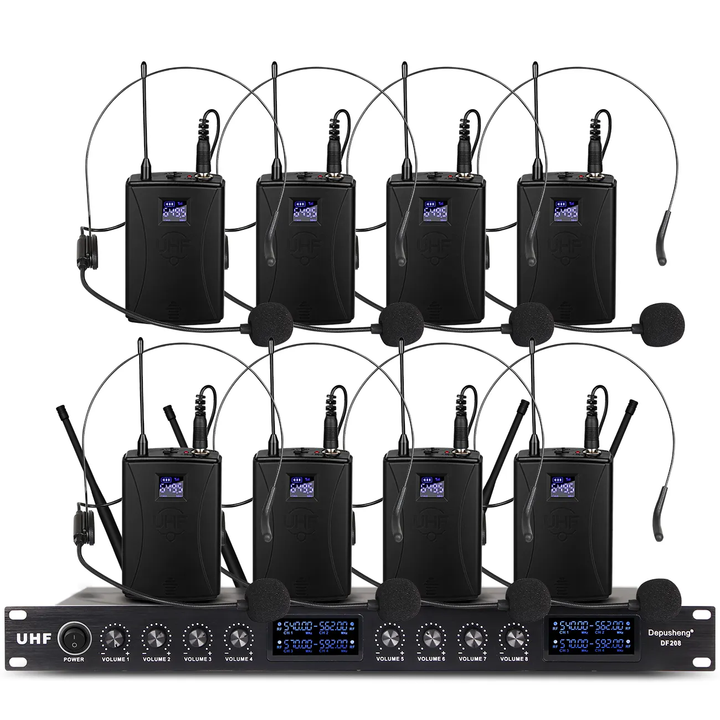 Depusheng DF208 - 8 Channel Wireless Microphone for Conferences