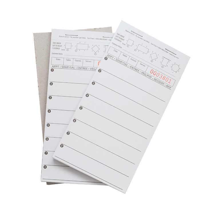 2 Part Carbonless Guest Check Waiter Order Pads for Restaurant (50 Pack ...