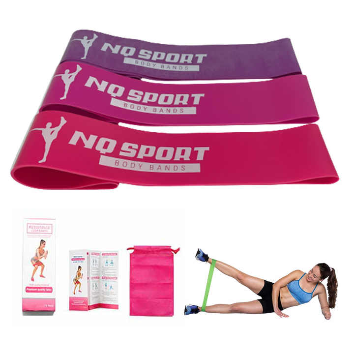 NQ SPORTS Custom Workout Resistance Band Set Latex Fitness Exercise ...
