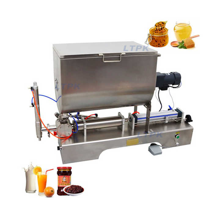 U Type Pneumatic Liquid Filling Machine with Mixer for Sauces & Pastes ...