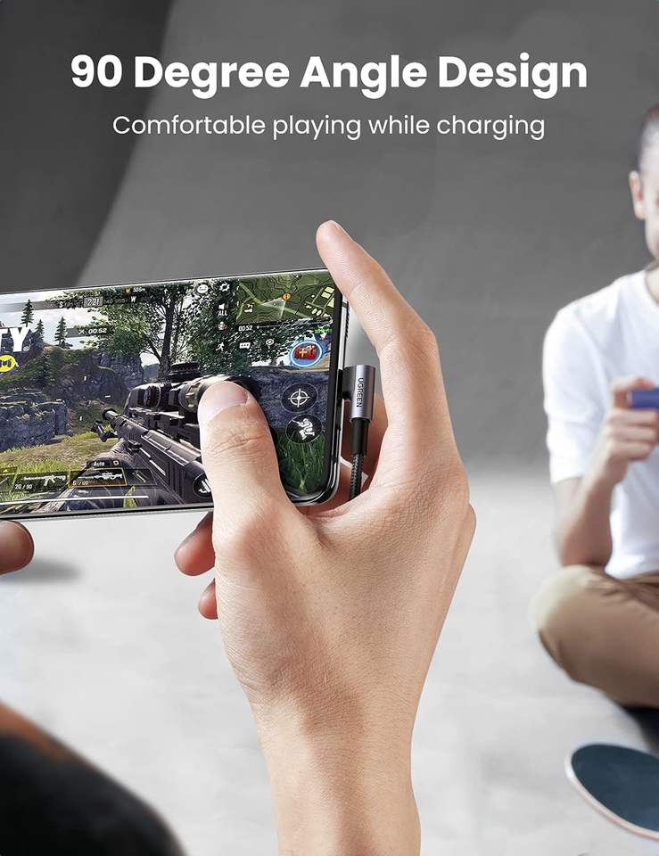 UGREEN Right Angle 3A Fast Charging Type C Data Cable 1m 2m 90 Degree ...