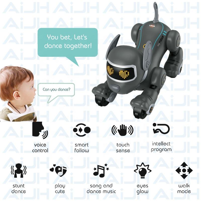 Aijh Rc Stunt Robot Dog - Smart, Dancing Remote Control Toy