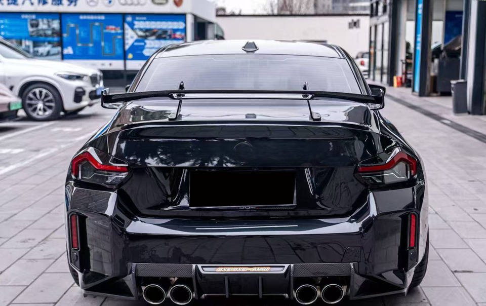 Yaochi for G87 M2 Dry Carbon Fiber Goose Top Spoiler Exhaust Bumper Cut ...