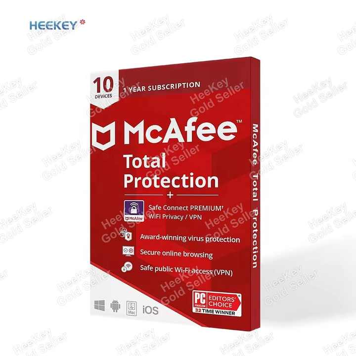 McAfee Total Protection 2023 Unlimited/10 Devices 1 año Bind Key Security Software Activación ...