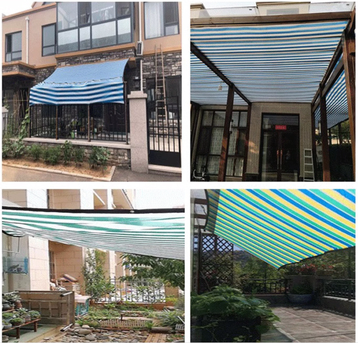 Outdoor Rectangular Balcony Shade Net Sun Proof Yellow Green Blue ...