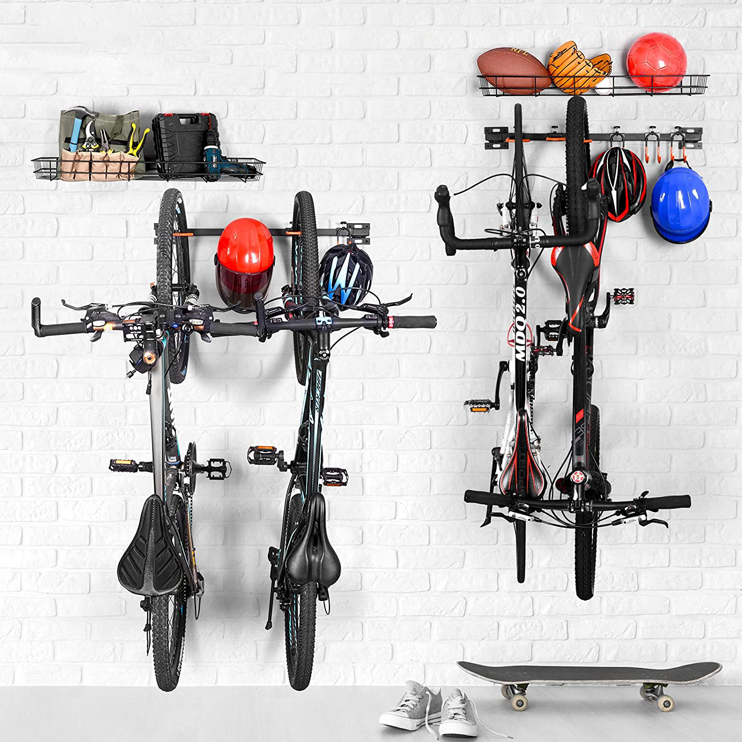 JH-Mech Display Racks Bike Wall Rack In House 5 Bike Storage Rack Wall ...
