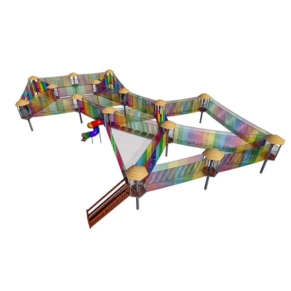 Rainbow Rope Net Walkway, Galvanized Steel Kids Climbing Net with Tube ...