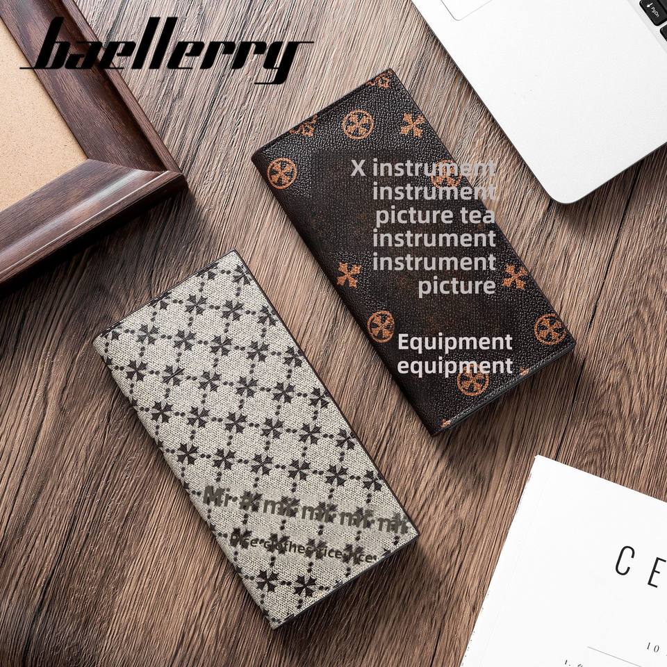 New PU Vintage Floral Letter Pattern Long Wallet Cross-Border Multi ...