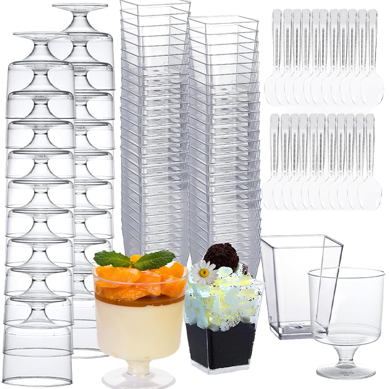 STARLII Ready to Ship Wide Mouth Small Mini Disposable Plastic Clear ...