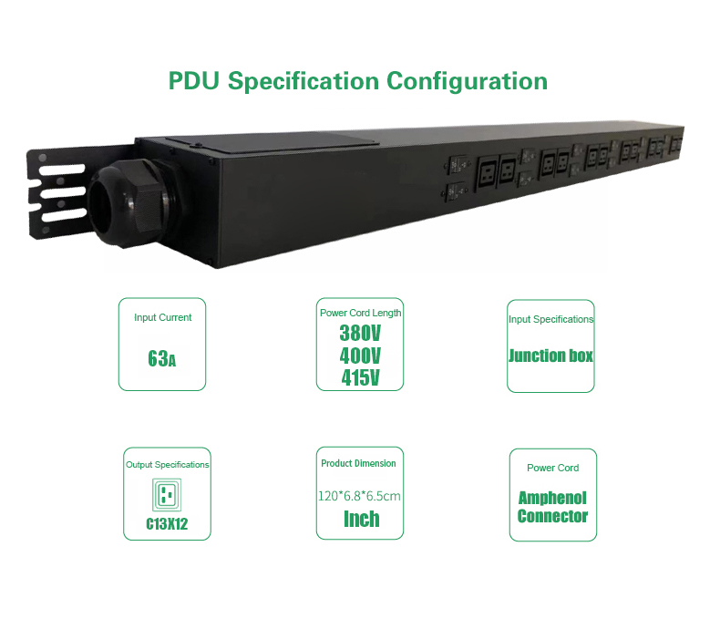 High Power PDU with 380V 12-Bit C19 Sockets & Independent Switch