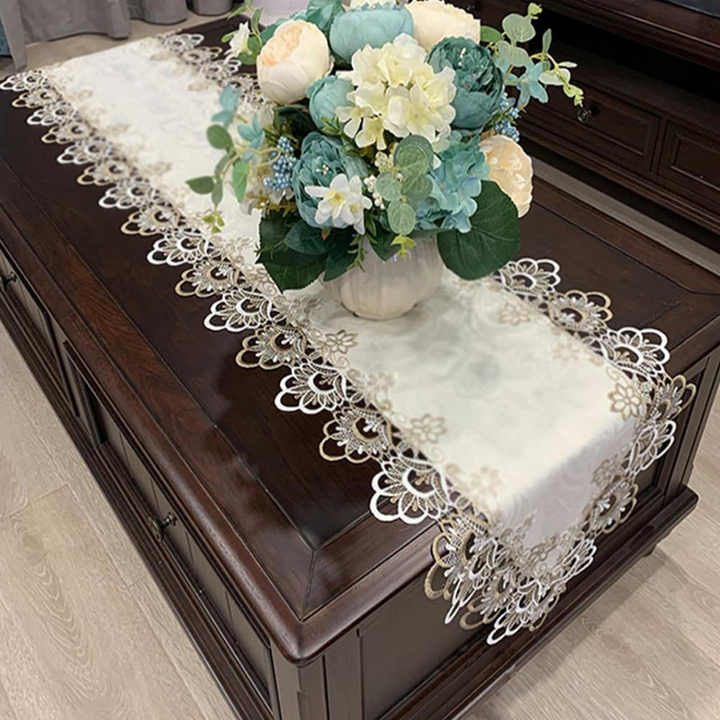 Lace Floral Embroidered Table Runners - Perfect for Home