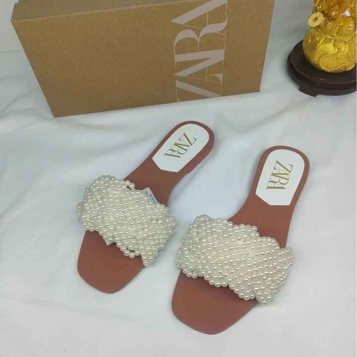 2024 Summer Spanish Pearl Flat Bottom Outdoor Sandals Open Toe Style ...