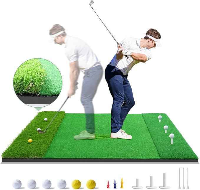 Premium Dual-Turf Golf Mat - 5x4ft Indoor & Outdoor Training
