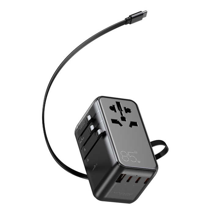 Vyvylabs Universal Travel Adapter Gan Pd 85w Type-c Fast Charging ...