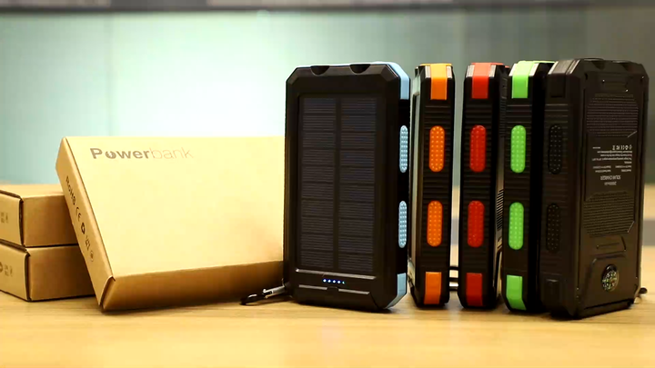 Waterproof Outdoor Solar Power Bank - 20000mah Dual USB