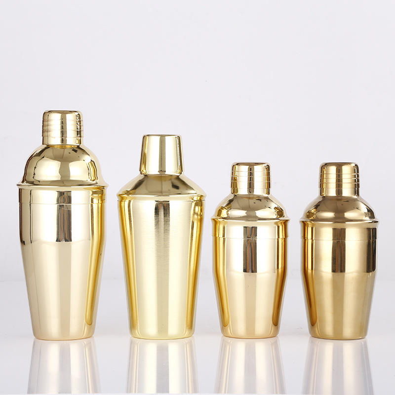 Gold Plated Elegant Stainless Steel Cocktail Shaker 250ML Cup Bar Tools ...