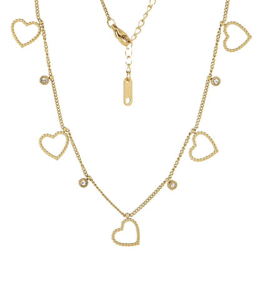 ZG Romantic Heart Necklace PVD Gold Plated Pendant Necklace Women ...