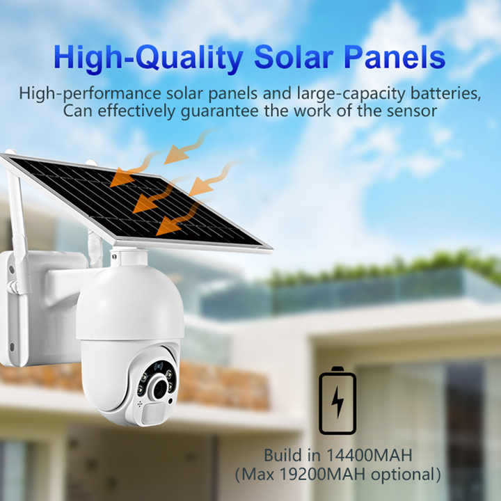 Rscamtom 2K Tuya Smart Solar PTZ WIFI Camera Rechargeable Battery ...