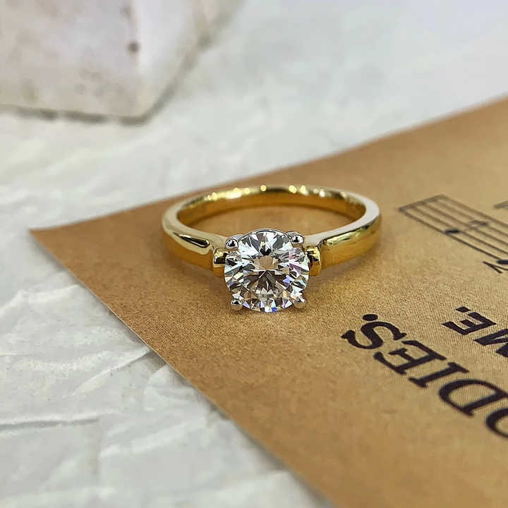 High Quality Wholesale Price 18K Yellow Gold Round Cut 1.048ct Lab ...