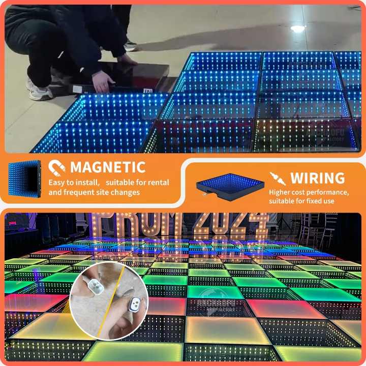 RGBW Emitting Outdoor Magnetic LED Dance Floor Panel 3D Disco Lights ...