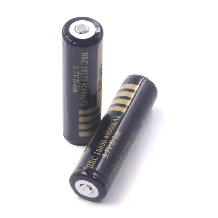 Black BRC 18650 4000mAh 3.7V Rechargeable Li-ion Cells Battery Built-in ...