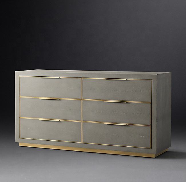 Hotel home luxury wood 6-drawer dresser indoor furniture sale