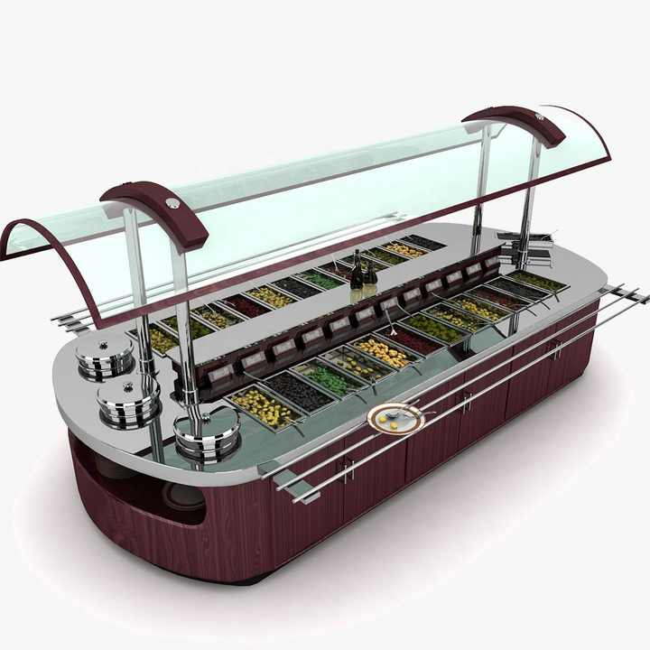 Wooden Buffet Counter - Customized Hot Self Service Table