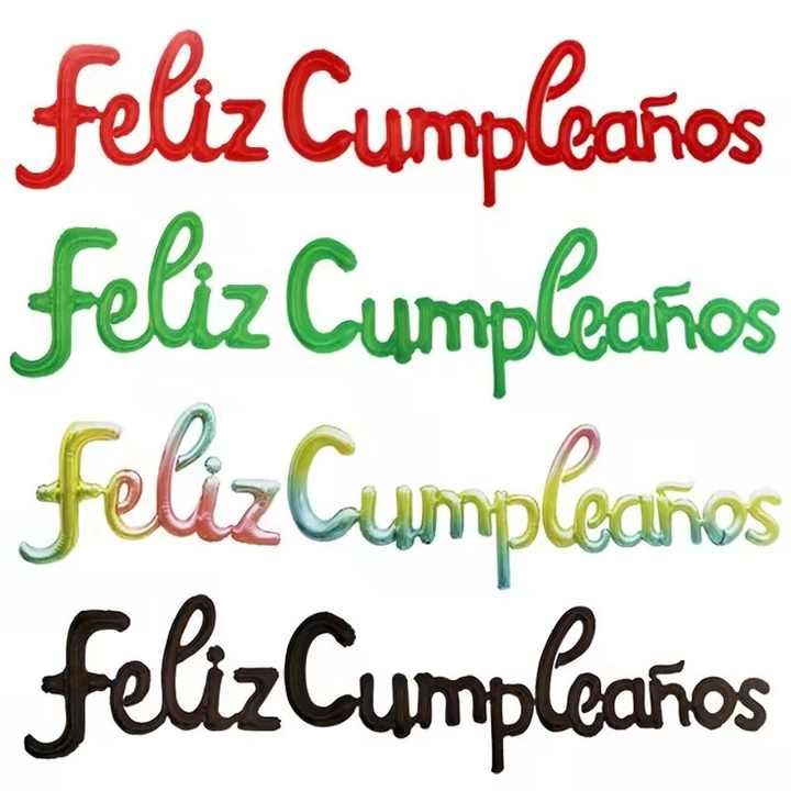 Feliz Cumpleanos Banner - Cursive Spanish Birthday Decor