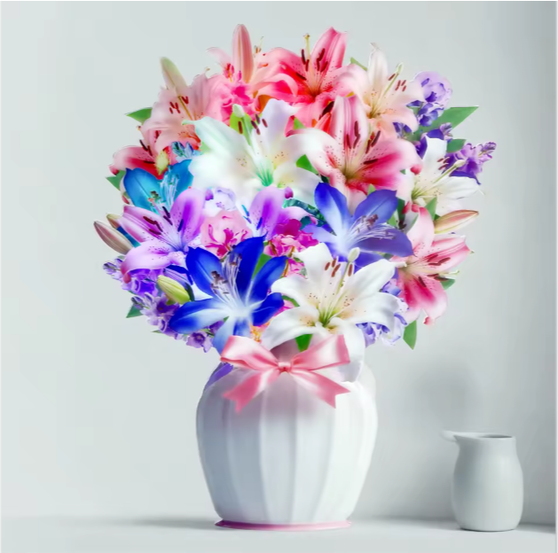 Paper Flower Card Music LED Light Forever Flower Bouquet 3D Pop up Card ...