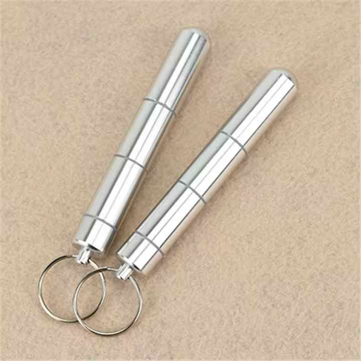 Aluminum Metal Medicine Capsule Bottle Key Chain Pill Holder Metal Pill ...